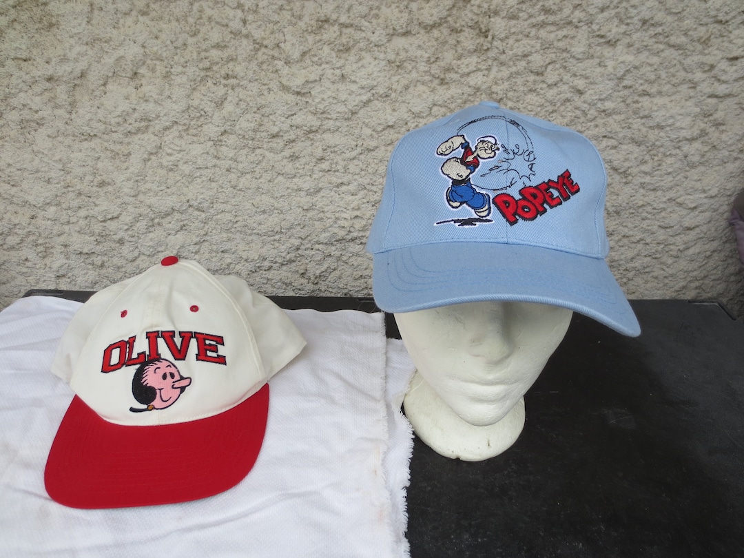 Brand New Rare Vintage Popeye and Olive Oyl Cartoon Baseball Hats ...