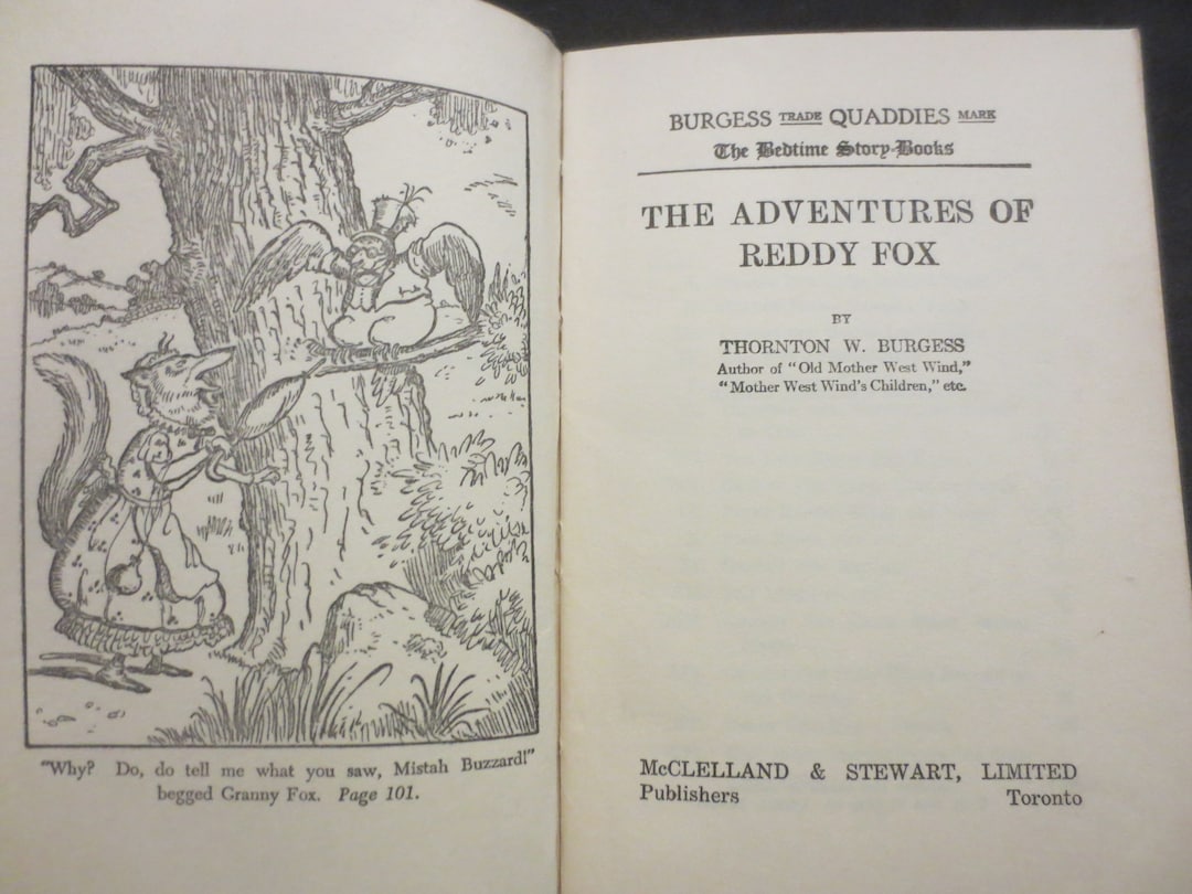 Vintage 1st Canadian Print Edition 1943 the Adventures of Reddy Fox the ...