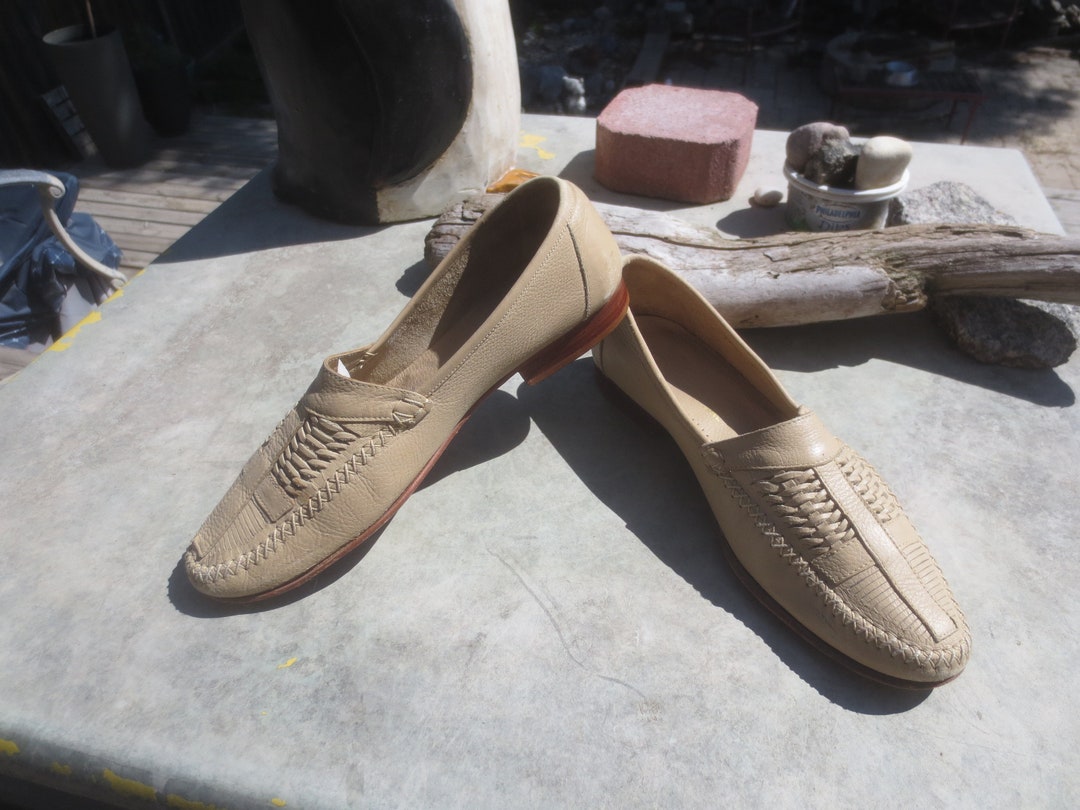 Vintage Retro Old School Leather Slip on Casual Loafers by Mario De ...