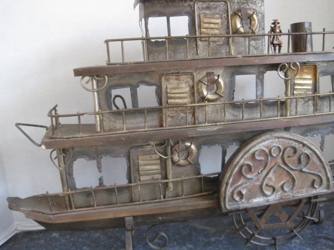 Vintage Copper Tin Paddle Wheel Steam Boat Handmade | Etsy