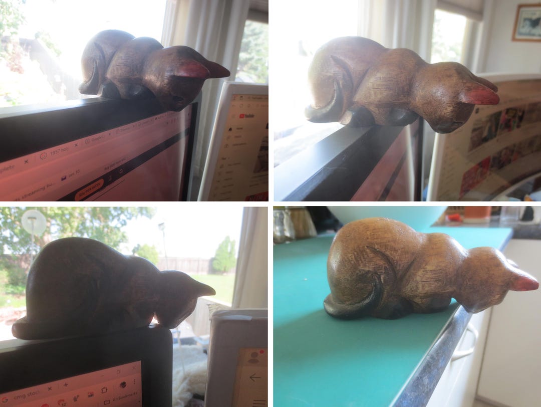 Vintage Artisan Handmade Handcrafted Hand Carved Curious Crouching ...