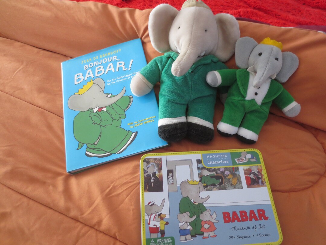 Vintage Babar the Elephant, His Son, Alexander Plushies, Hardcover ...