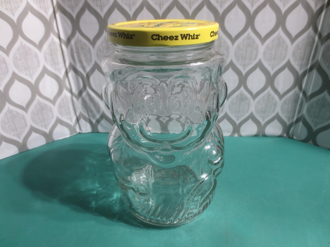 Vintage 1989 Super Mario Bros Kraft Cheez Whiz Glass Jar Container With ...