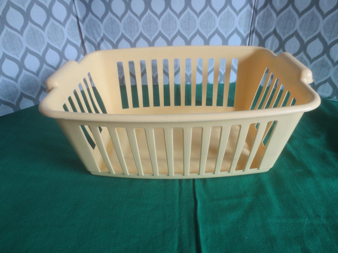 Vintage Frem Corp 5 Qt 5 L Pastel Soft Yellow Storage Tote Basket Model ...