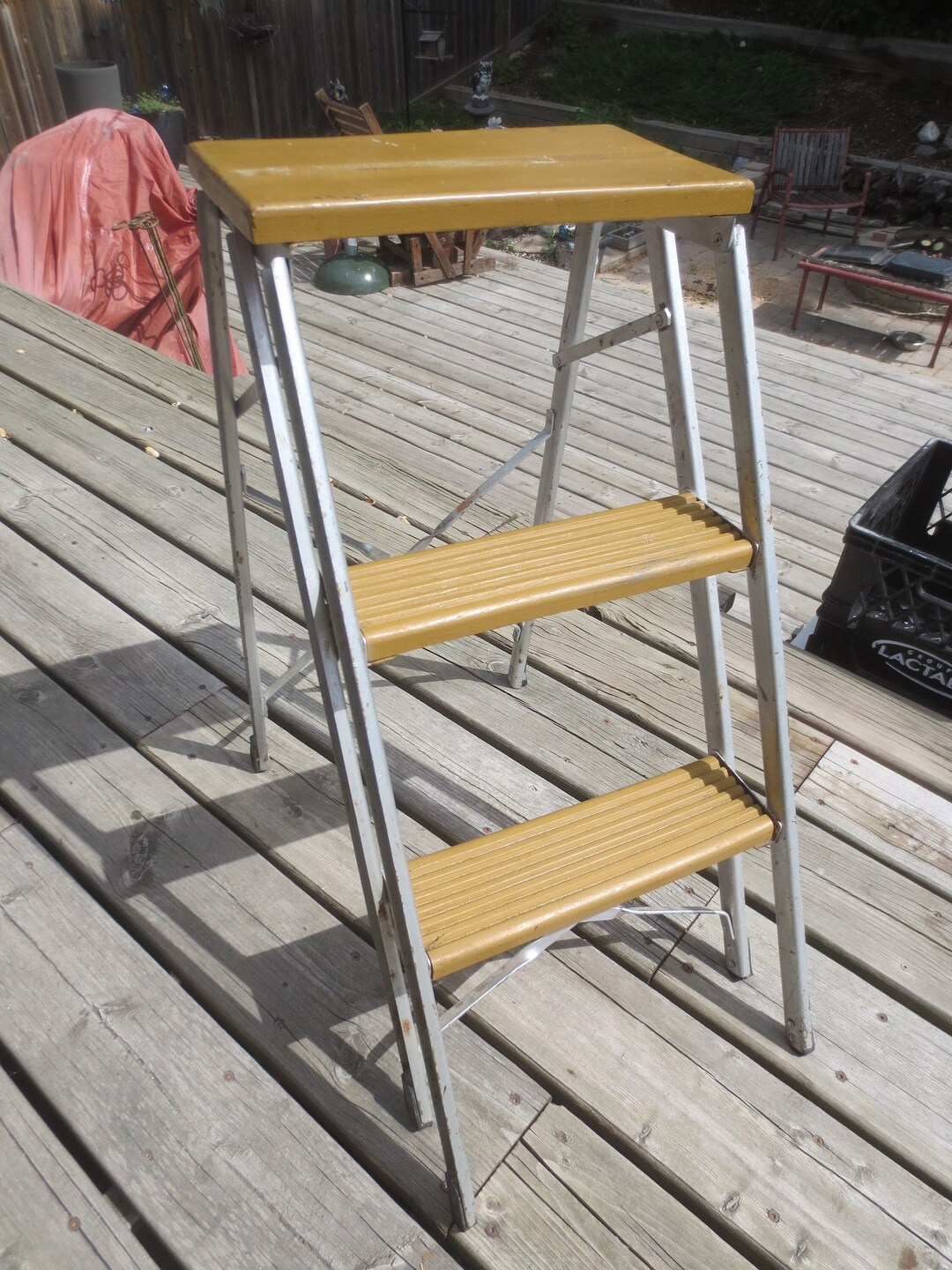 Genuine Vintage Mid Century Rustic Farmhouse Industrial Factory 2 Step ...