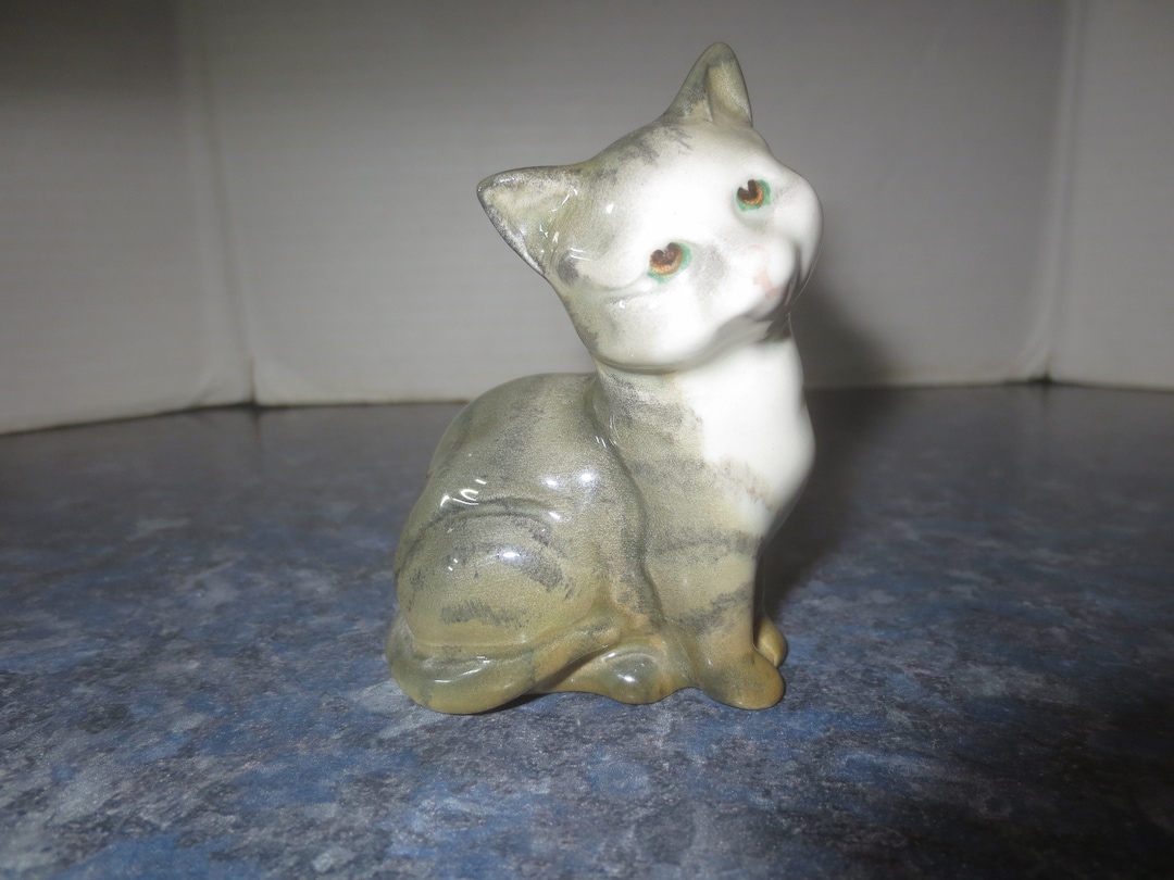 Vintage Mid Century Beswick England Kitten Cat Tabby Cat Porcelain ...
