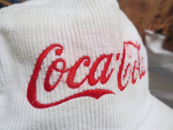 Rare Vintage White Corduroy Coca-Cola Coke Snap Back … - Gem