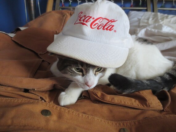 Rare Vintage White Corduroy Coca-Cola Coke Snap Back … - Gem