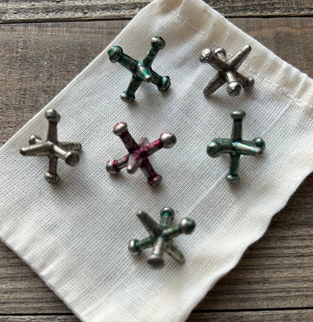 Vintage Cast Iron Jacks Game Pieces / Baby Boomer Toys / Knucklebones ...