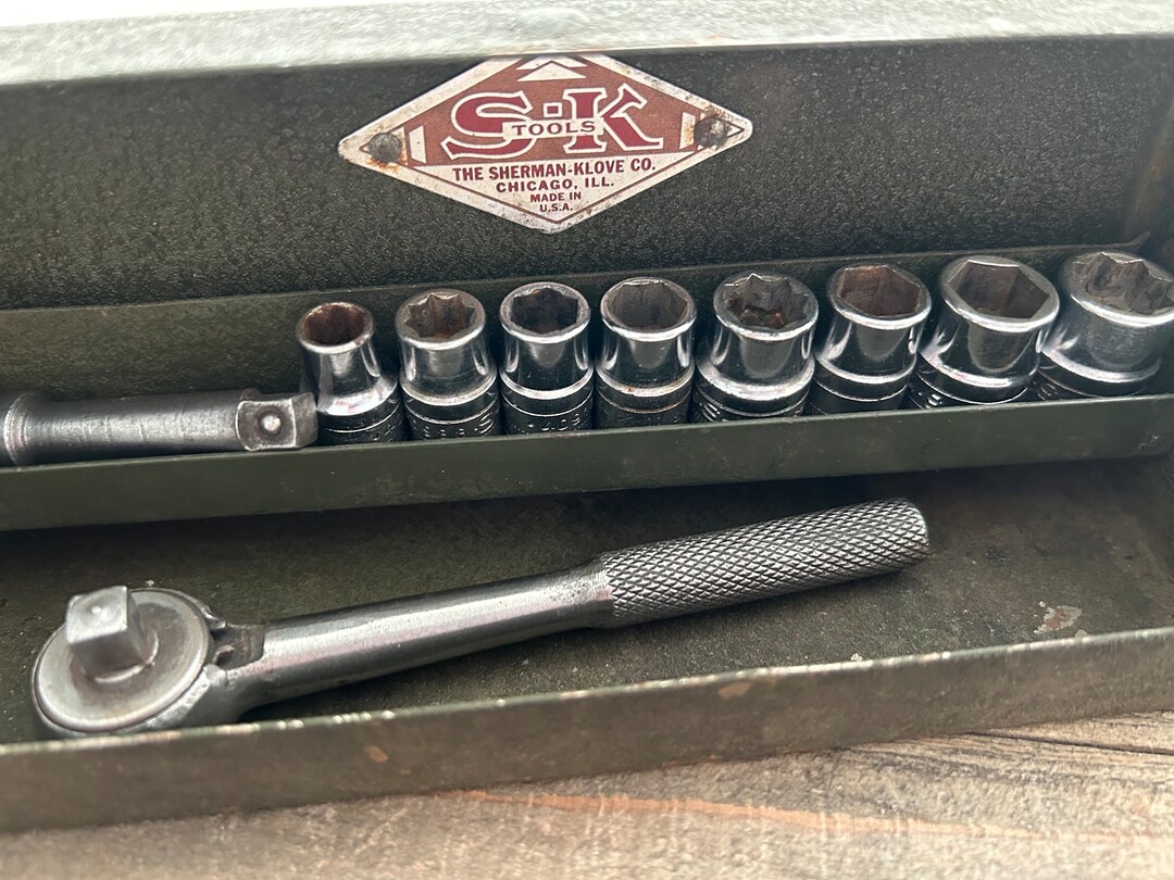 Antique Sherman-klove Socket Set / Garage Detash / Vintage Tool Bench ...