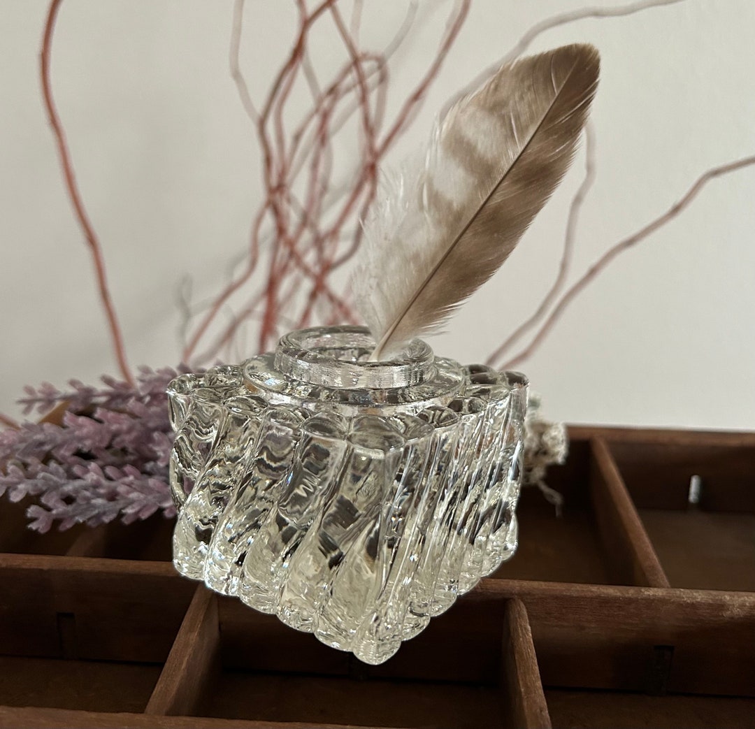 Antique Swirled Glass Ink Well / Art Deco Ink Bottle - Etsy