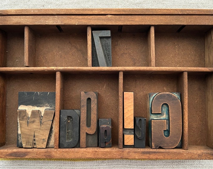 Vintage Wood Printer Block Set / Printing Press Letter Block / Vintage ...
