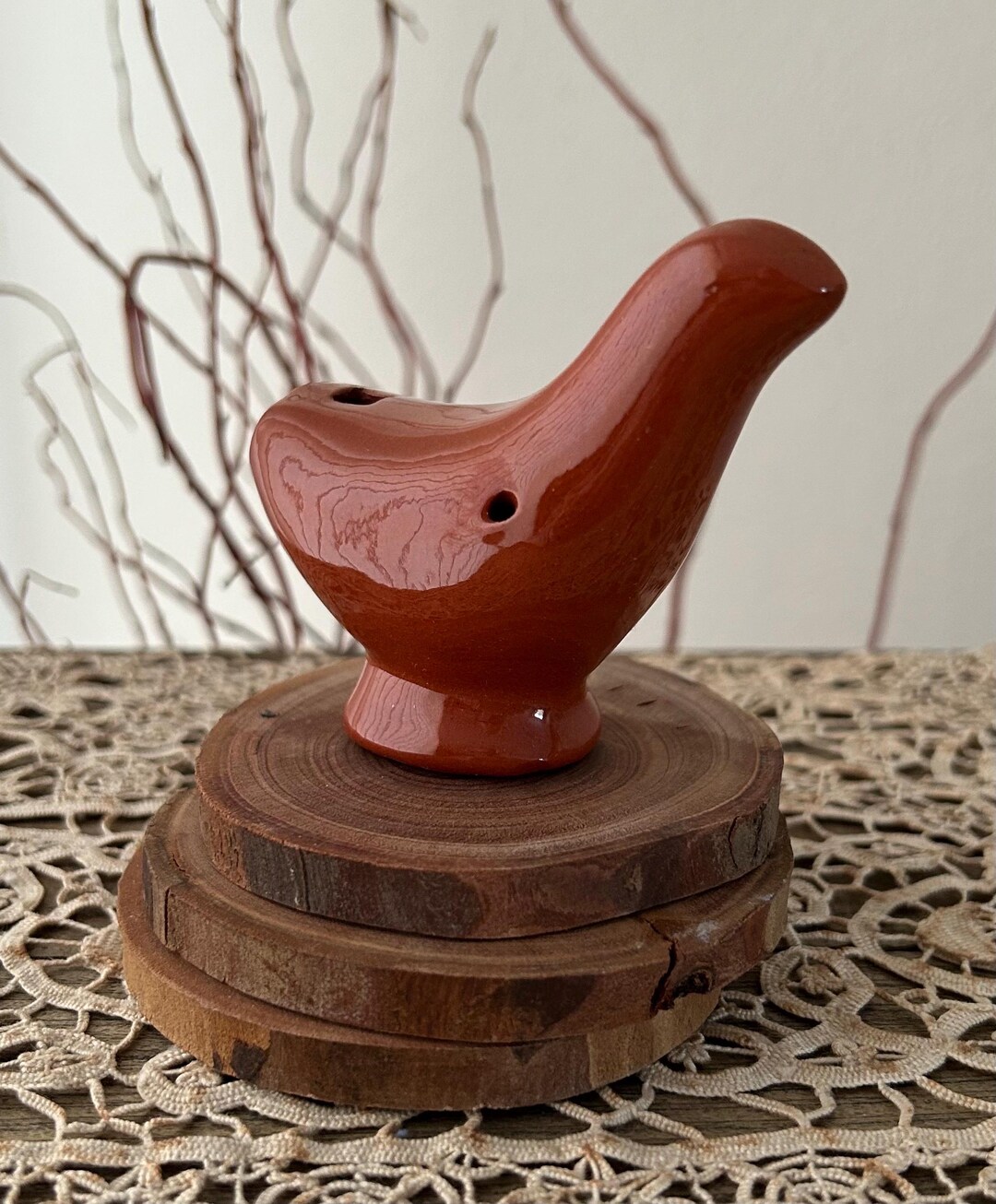 Vintage Swedish Ocarina Bird Instrument / Clay Bird Whistle / Made in ...