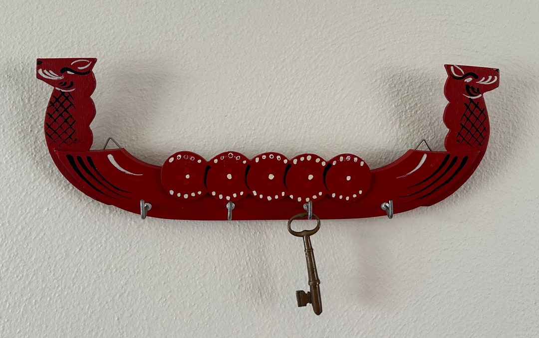 Vintage Viking Long Boat Key Holder / Scandinavian Handmade Viking Boat ...