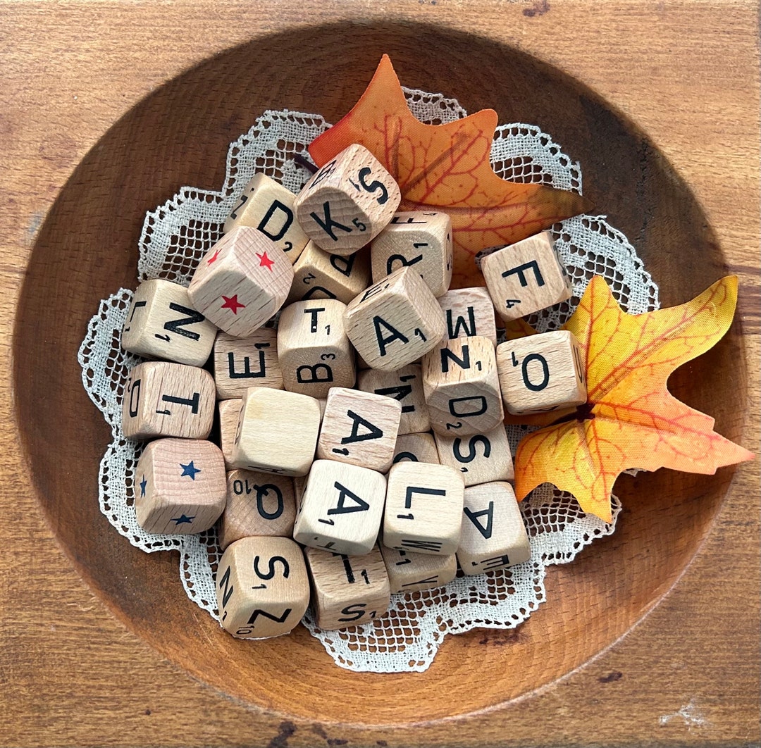 Vintage 1970s Scrabble Cube Game Pieces / Scrabble Replacement Pieces ...