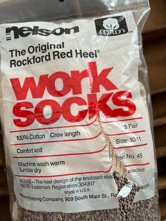 Vintage NOS Original Rockford Red Heel Socks / Sock M… - Gem