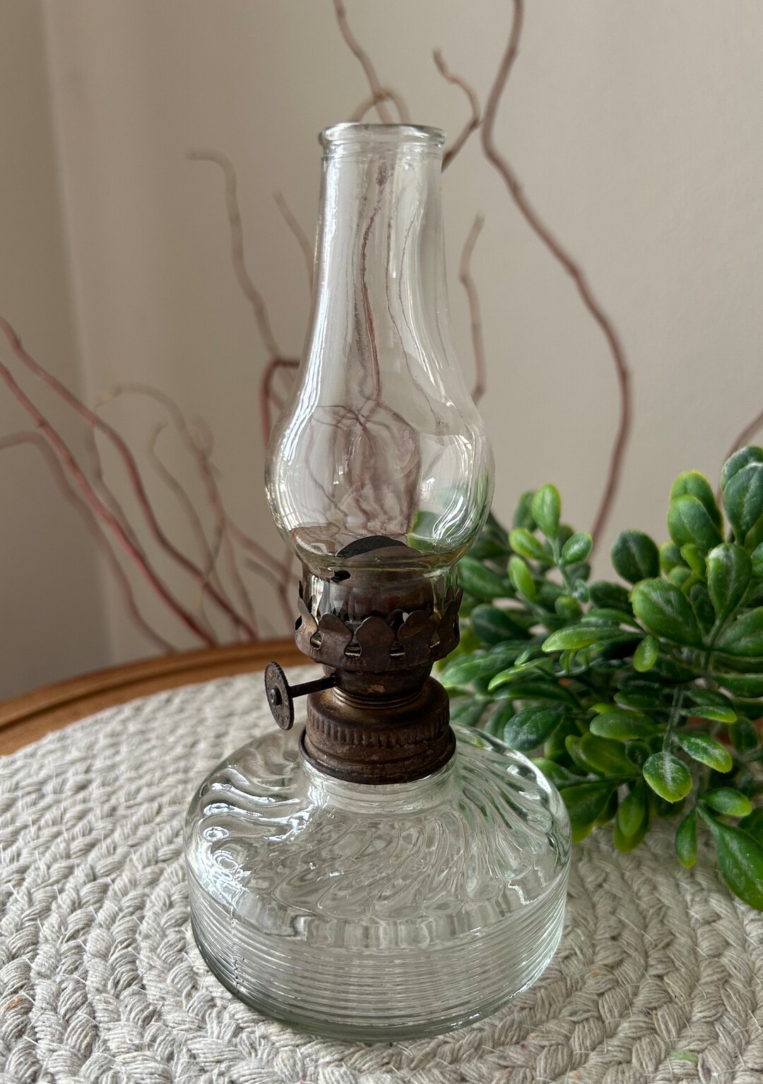 Antique Miniature EAPG Glass Oil Lamp / Victorian Mini Oil Lamp ...