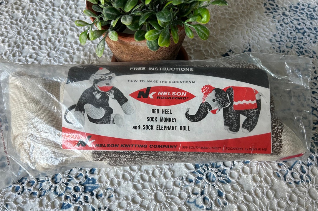 Vintage NOS Original Rockford Red Heel Socks / Sock Monkey / Nelson ...