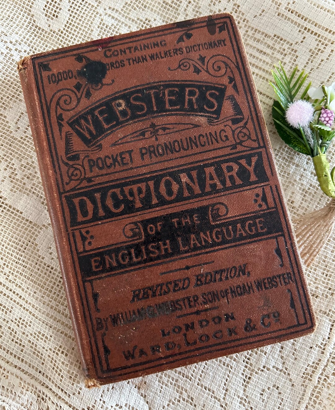 1800s Websters Pocket Pronuncing Dictionary / William Webster Son of ...