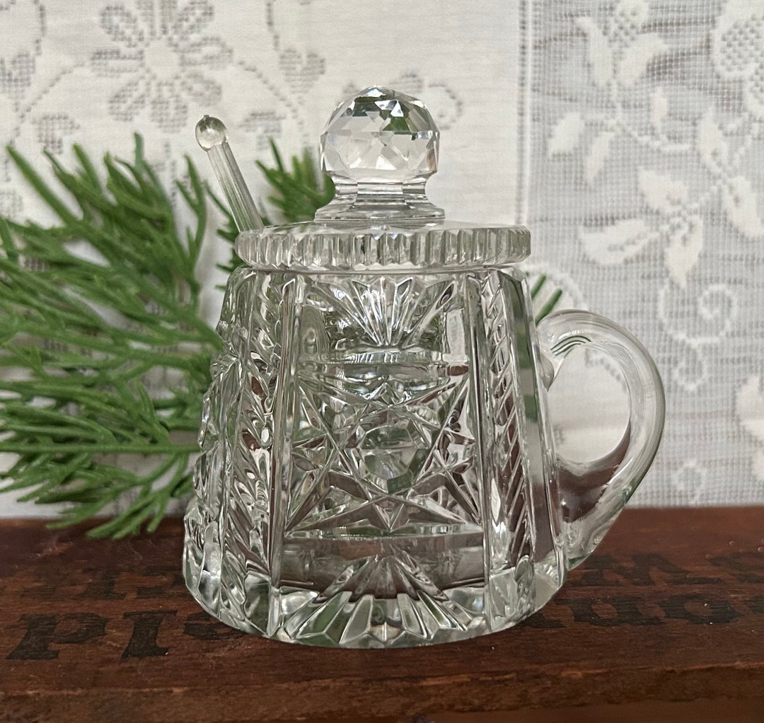 Vintage Crystal Salt Dish With Lid / Victorian Covered Salt Cellar - Etsy