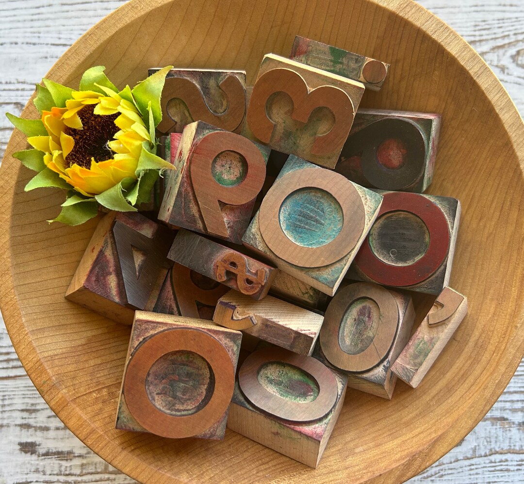 Vintage Wood Printer Block Set / Printing Press Letter Block / Vintage ...