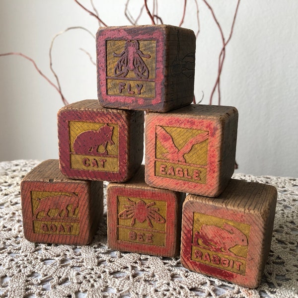 Antique Wood Blocks - Etsy