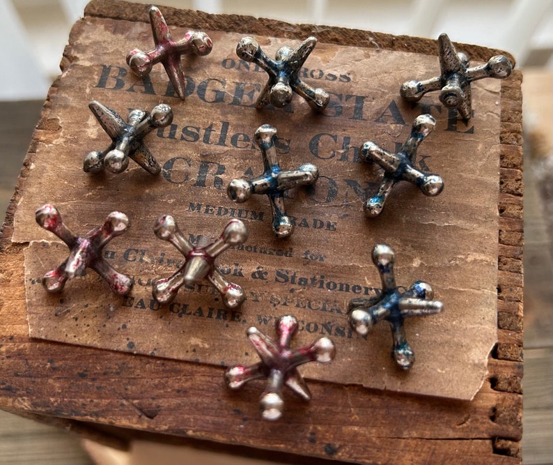 Vintage Cast Iron Jacks Game Pieces / Baby Boomer Toys / Knucklebones ...