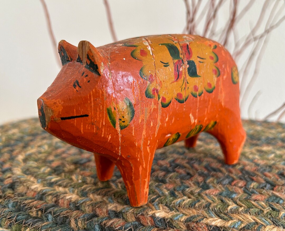 Antique Swedish Dala Pig Bank /scandinavian Carved Folk Art / AS IS - Etsy
