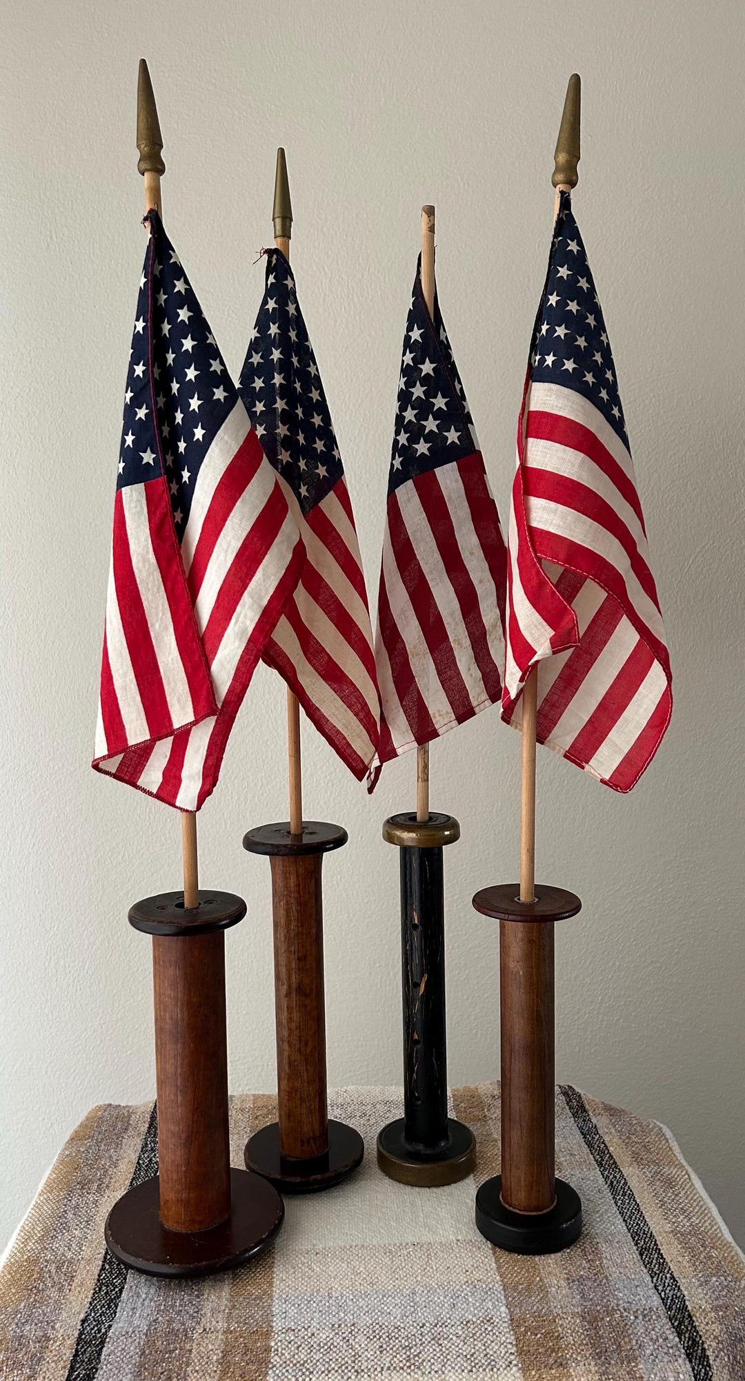 Antique Industrial Wood Bobbin / Craft Repurpose Textile Spool ...