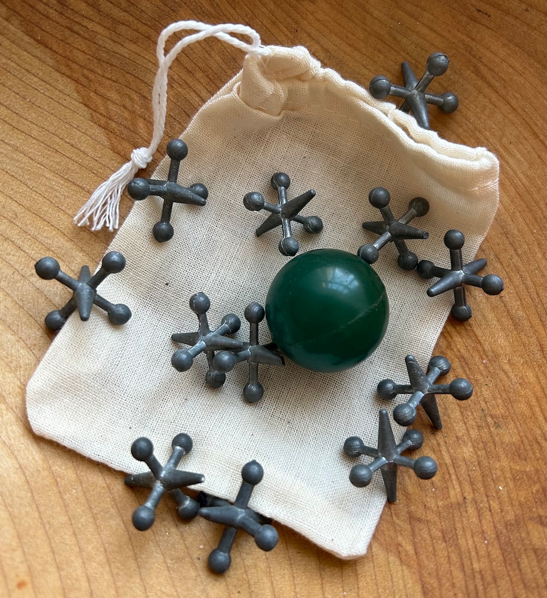 Vintage Cast Aluminum Jacks Game Pieces / Baby Boomer Toys ...
