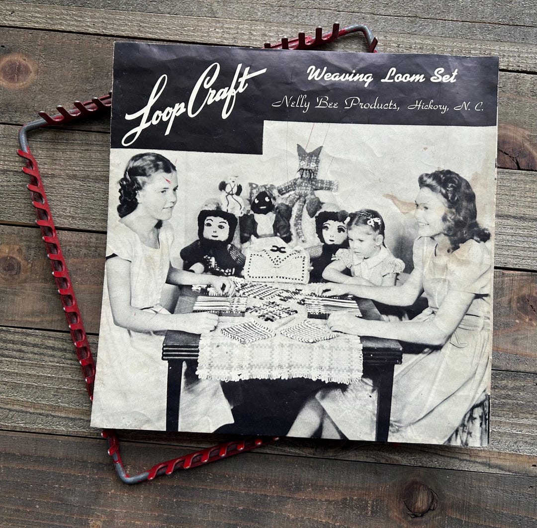 Vintage Nelly Bee Products Metal Loom / Weaving Loom Crafts / Potholder ...