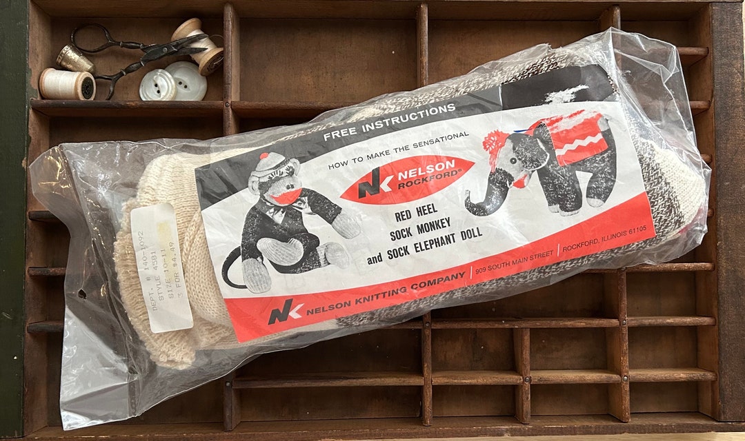 Vintage NOS Original Rockford Red Heel Socks / Sock Monkey / Nelson ...