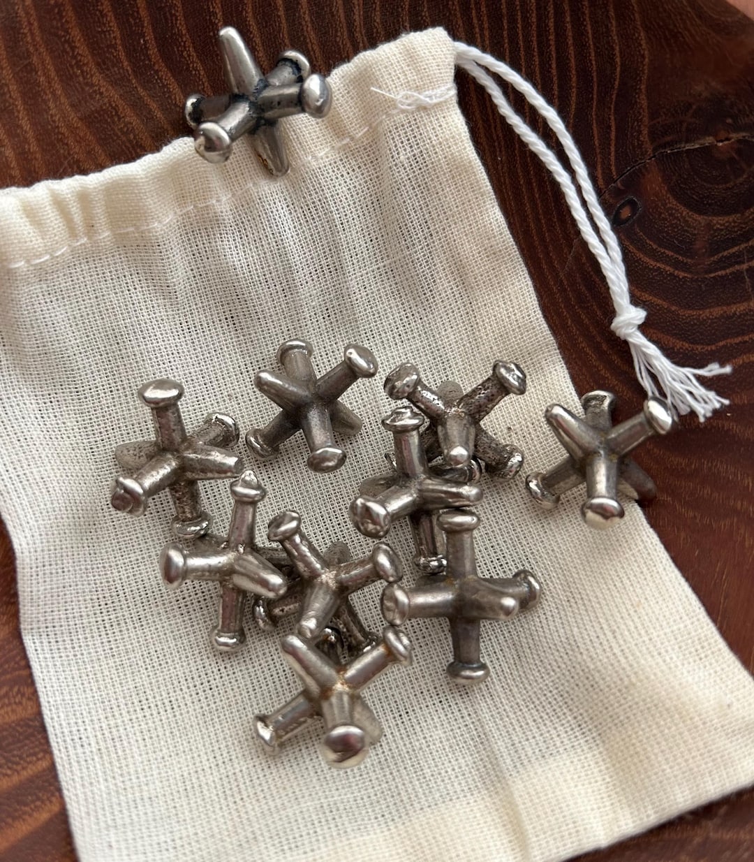 Vintage Cast Iron Jacks Game Pieces / Baby Boomer Toys / Knucklebones ...