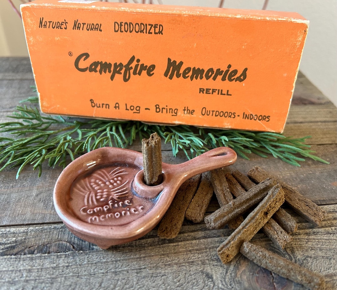 Vintage Campfire Memories Incense Burner Set / Holiday Ranch / Mid Century Camping - Etsy