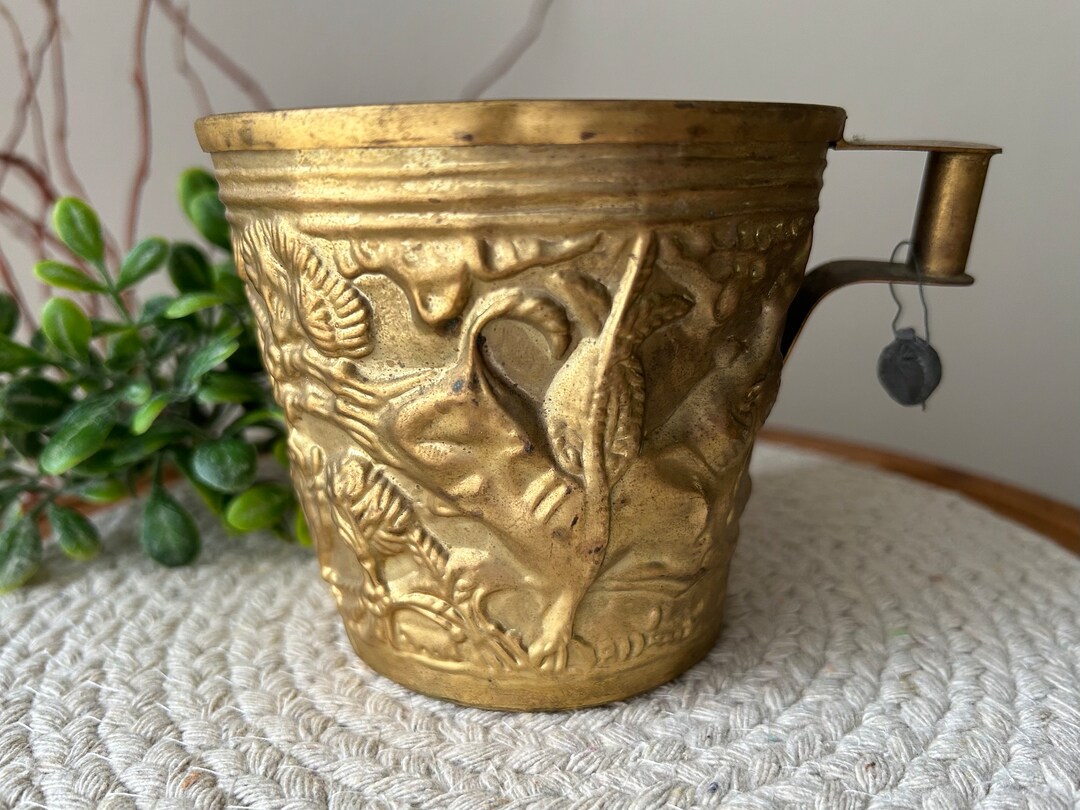 Vintage Grecian Wine Brass Cup / Made in Greece / Reproduction ...