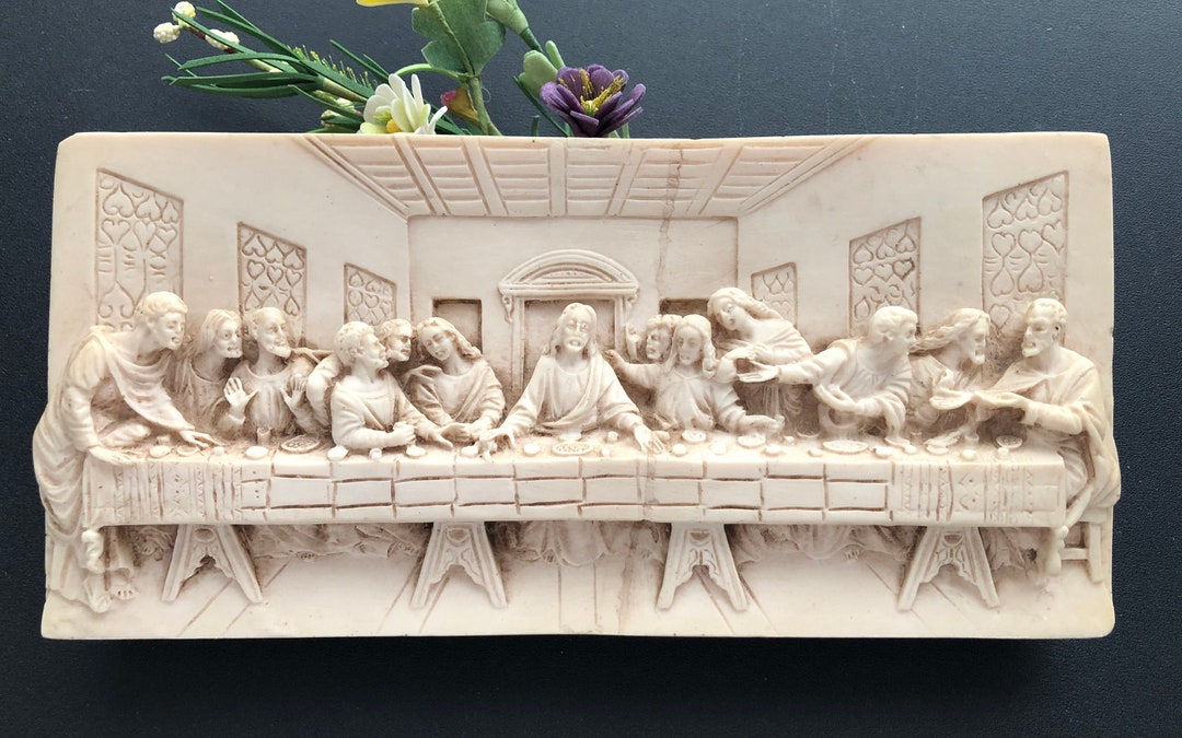 Vintage Carved Resin last Supper / Religious Art / Alabaster - Etsy