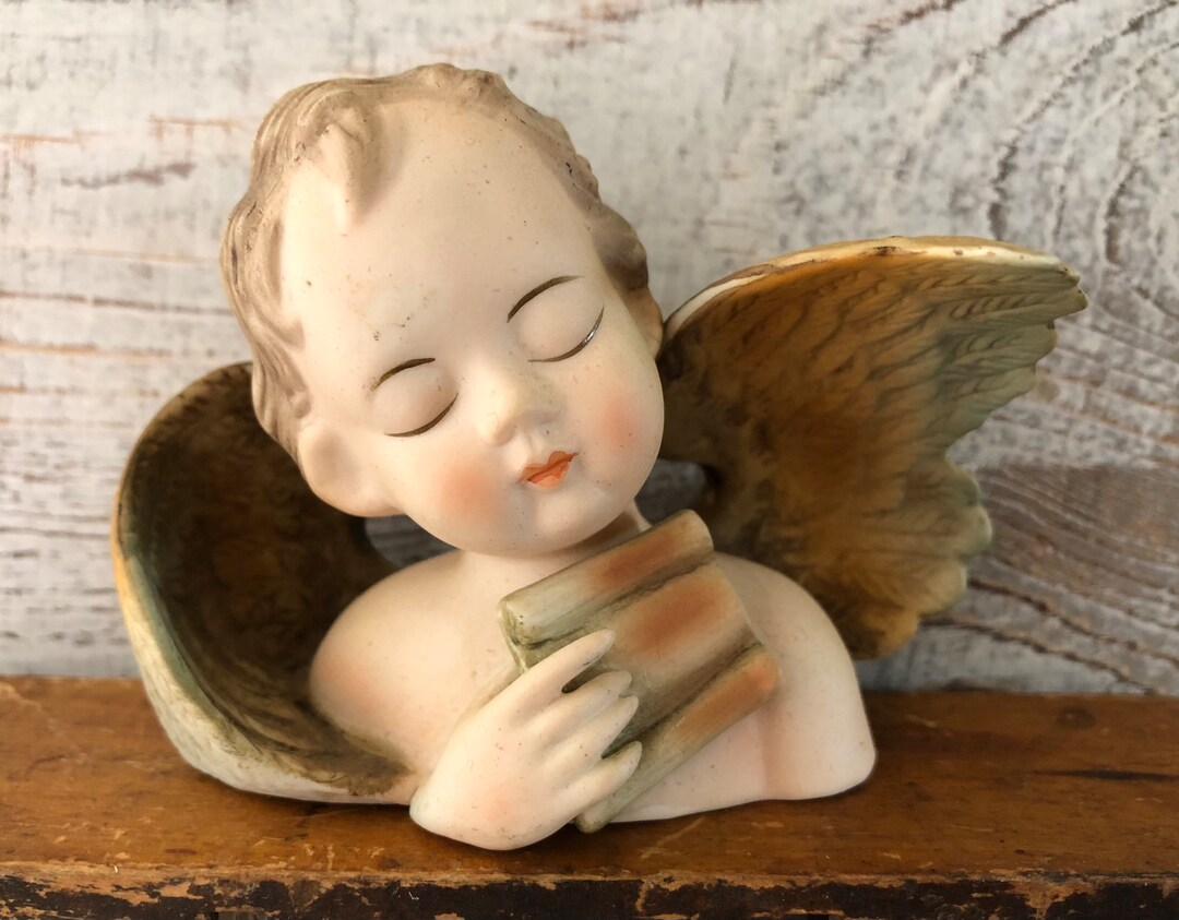 Vintage Lefton Bisque Angel Figurine / Religious Decor - Etsy