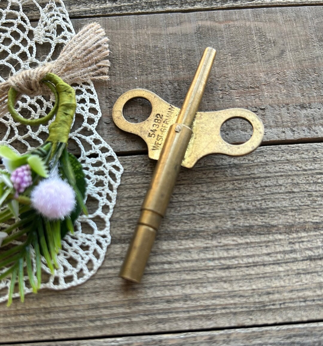 Antique Brass Clock Key / W Germany Grandfather Clock Key / Vintage ...