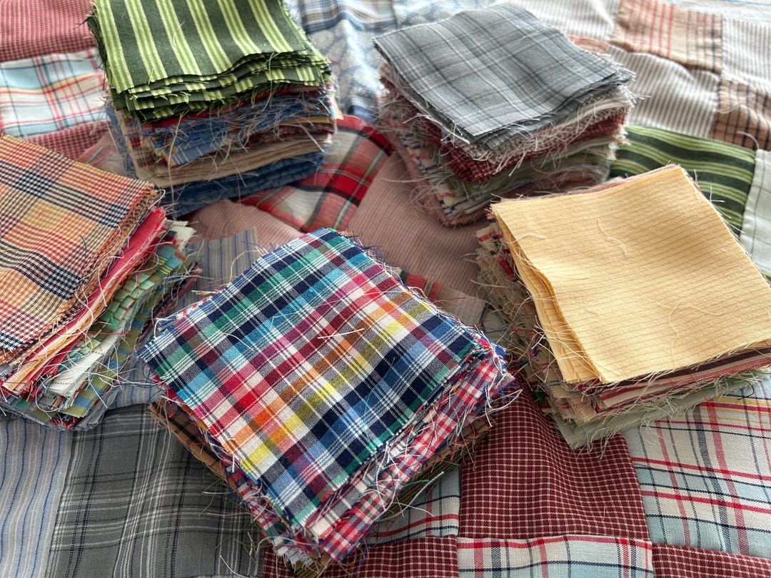 Vintage Unfinished Quilt Block Lot / Primitive Quilt Block / Nine Patch ...