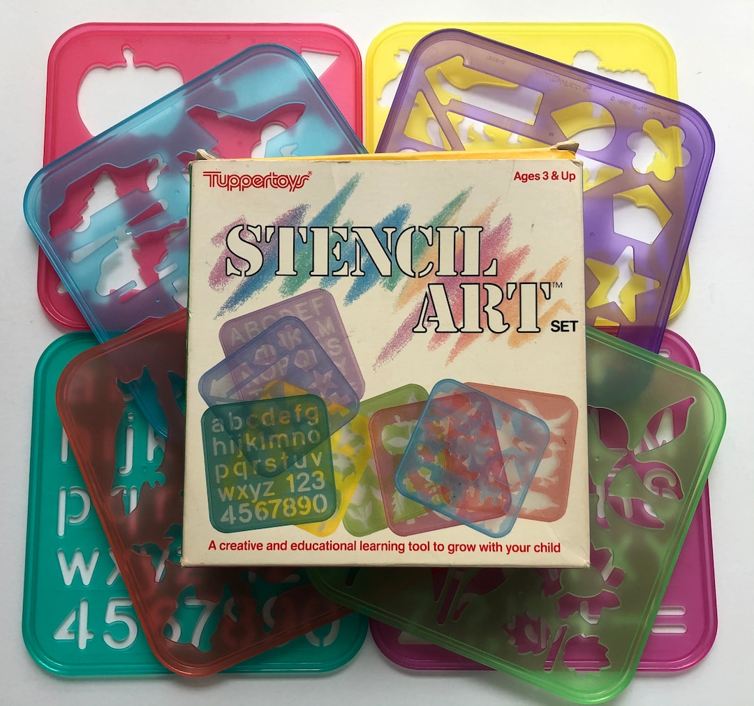 1987 Tupperware Stencil Art Set / Vintage Tuppertoy Plastic Stencils - Etsy