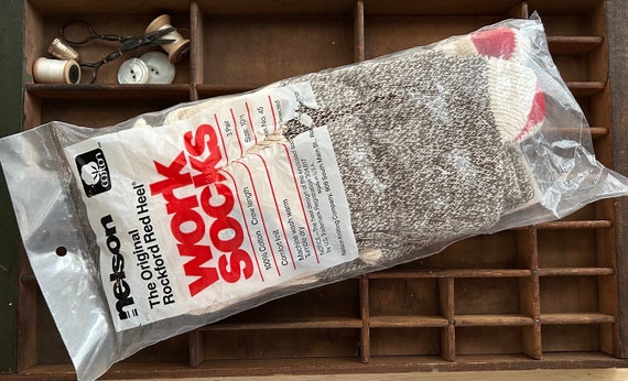 Vintage NOS Original Rockford Red Heel Socks / Sock M… - Gem