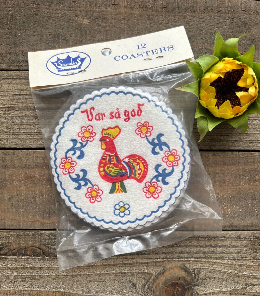 Vintage NOS Swedish Paper Coaster Set / Vintage Luncheon Coasters ...