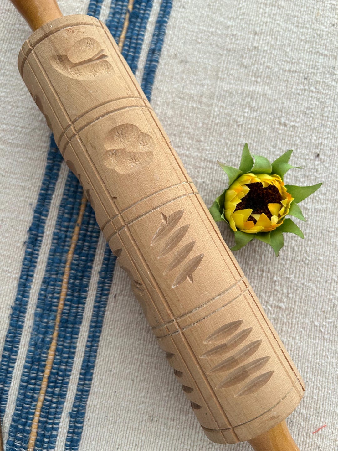 Vintage Springerle Cookie Rolling Pin / Hand Carved Cookie Press - Etsy