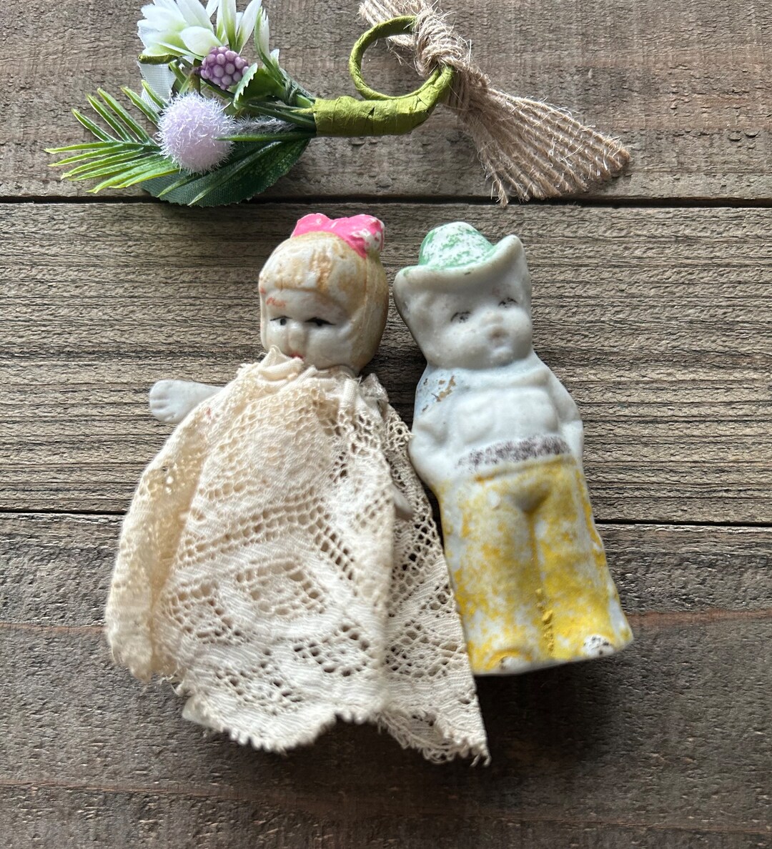 Antique Bisque “penny Doll” Set / Vintage Miniature Porcelain Doll ...