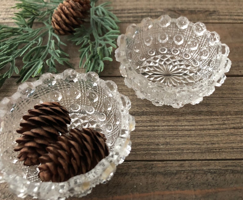 Antique Open Salt Cellar Set / EAPG Pressed Glass Salt Dish - Etsy