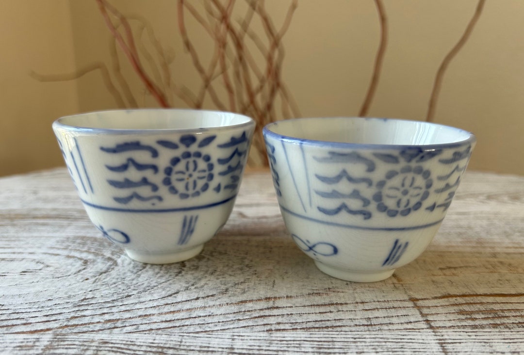 Vintage Chinese Restaurant Ware Porcelain Tea Cup Set / Chinese ...