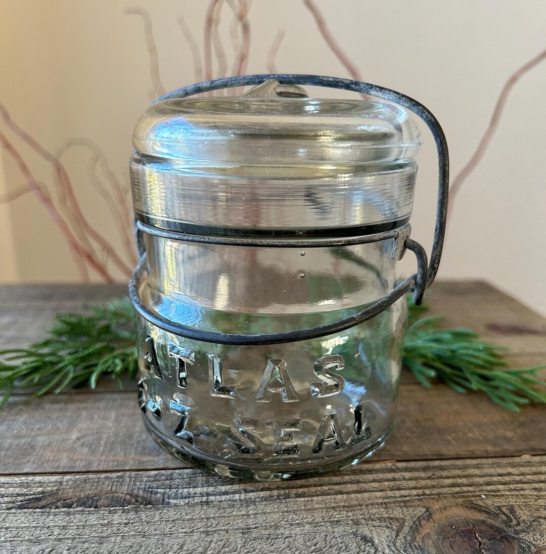 Antique Atlas Ez-seal Jar With Wire Closure / Vintage Canning Jar ...
