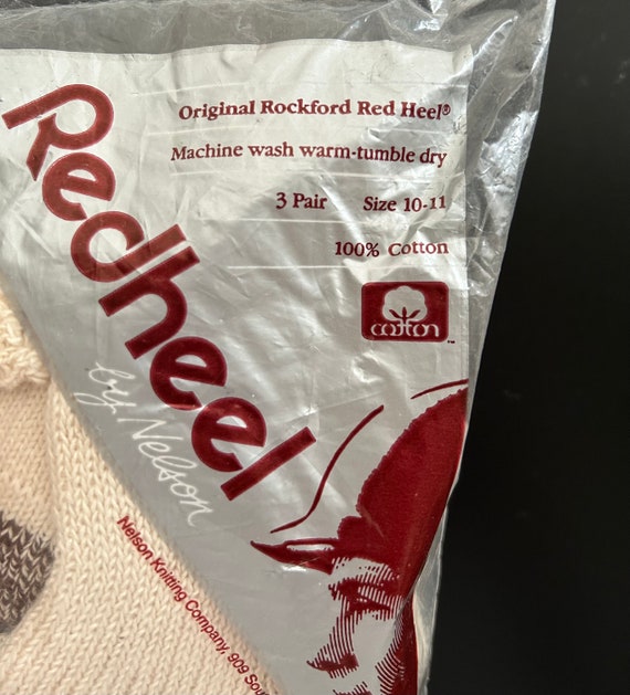Vintage NOS Original Rockford Red Heel Socks / Sock M… - Gem