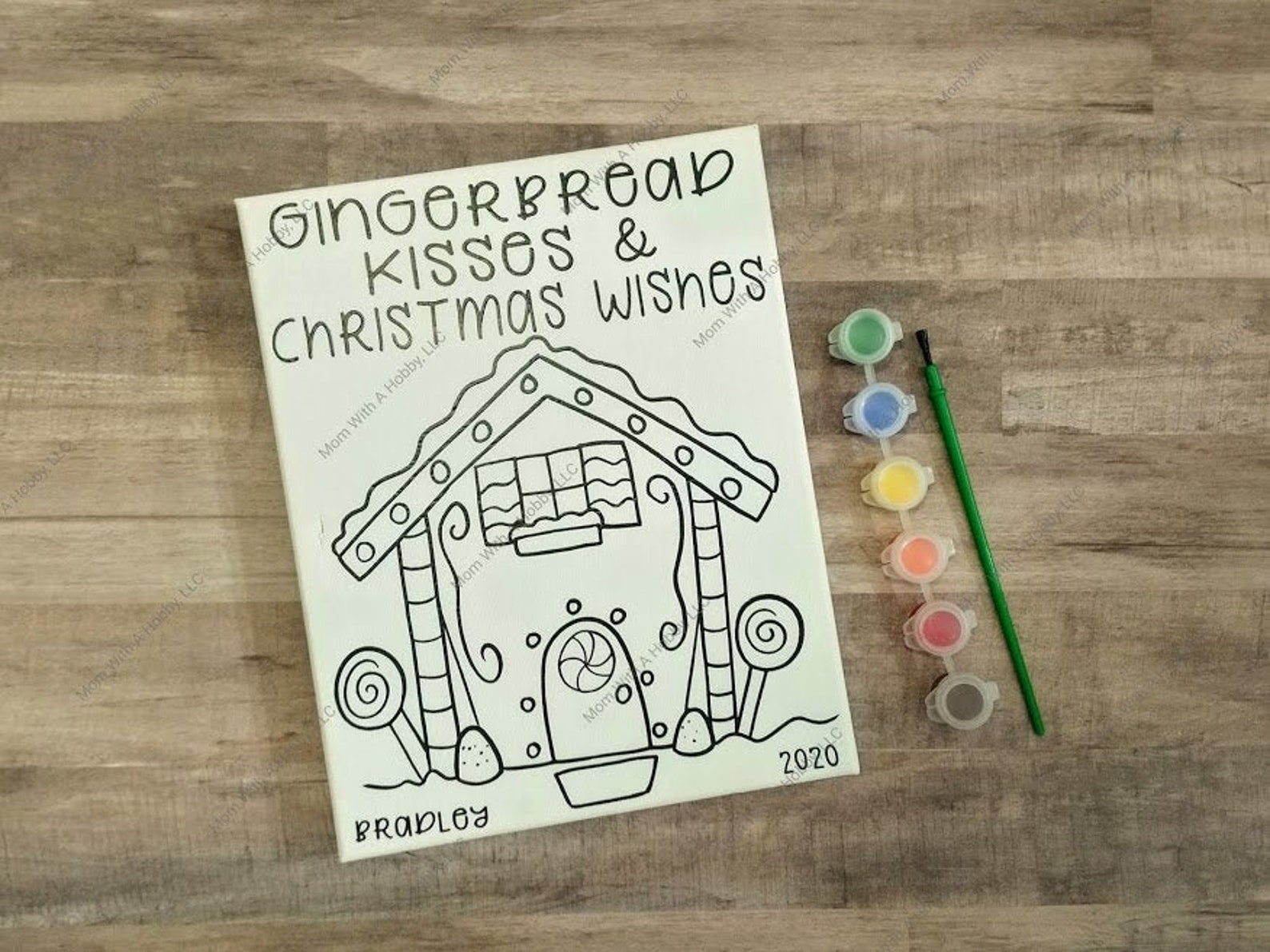 Gingerbread Kisses & Christmas Wishes DIY Kit for Kids Paint - Etsy