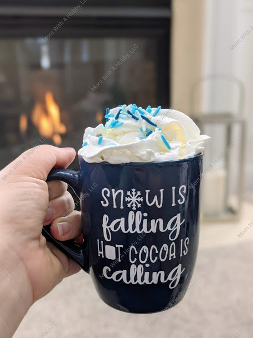Snow is Falling Hot Cocoa is Calling Mug, Hot Chocolate Mug, Christmas ...
